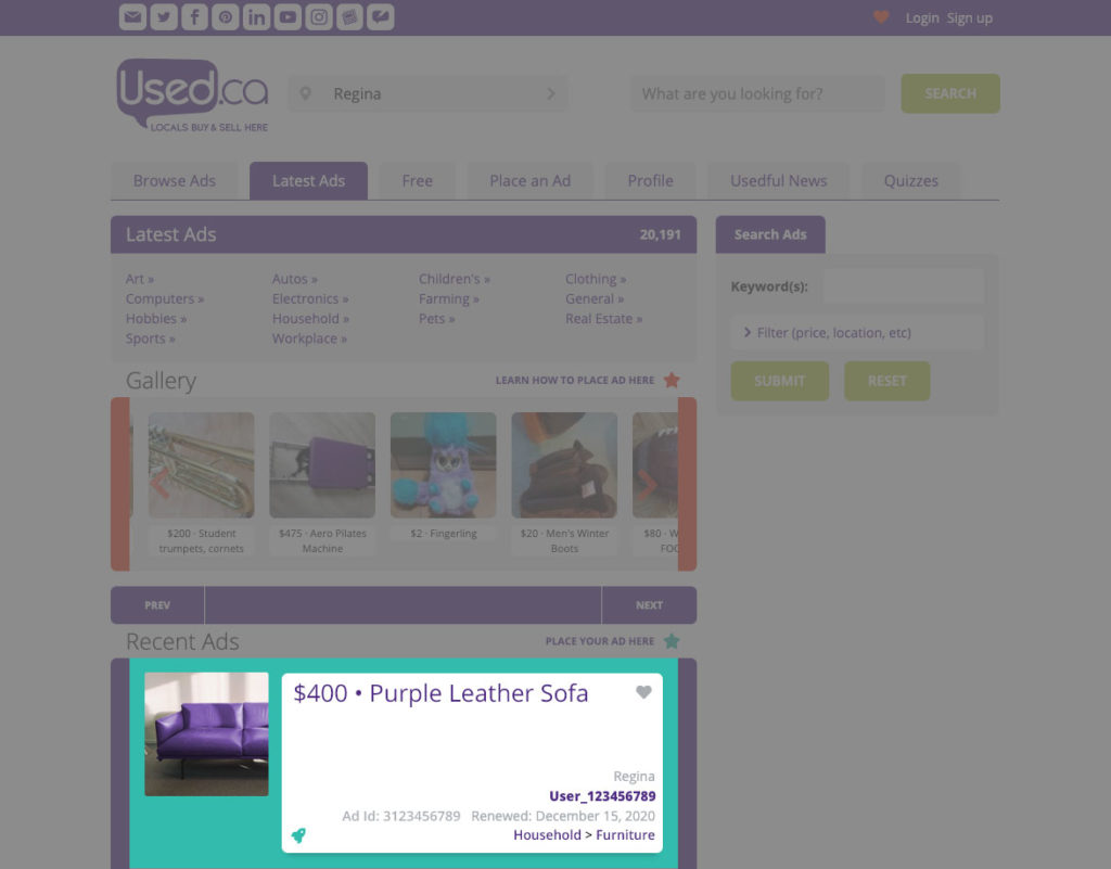 Used.ca | Help page - Used.ca